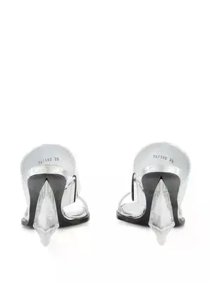 Alexander McQueen Tone Silk Wedge Platform Sandals - Silver