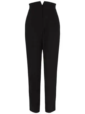 Emporio Armani High-waist Virgin Wool Trousers - Black