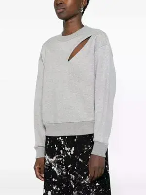 Alexander McQueen Cut-out Jersey Sweatshirt - Grey