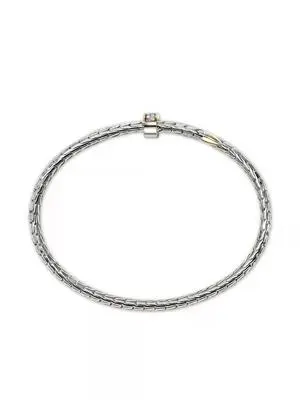 John Hardy Sterling And 14 Yellow Gold Diamond Spear Flex Cuff Bracelet