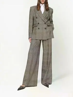Dolce & Gabbana Prince Of Wales Check Flared Wool Trousers