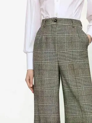 Dolce & Gabbana Prince Of Wales Check Flared Wool Trousers