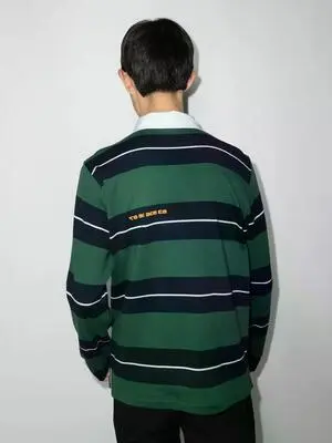 VTMNTS Barcode-print Striped Polo Shirt
