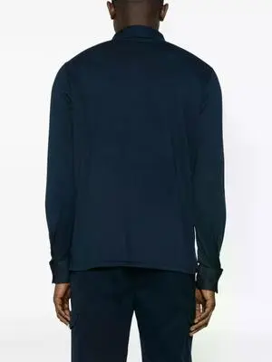 Kiton Long-sleeve Jersey Polo Shirt - Blue