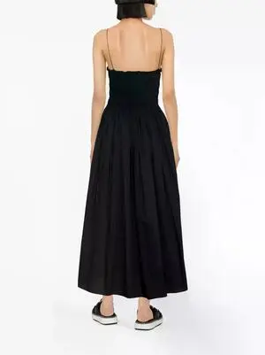 Matteau Shirred Panel Poplin Midi Dress - Black