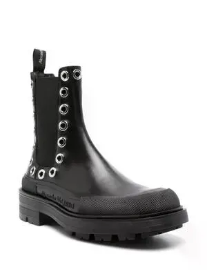 Alexander McQueen Eyelet Detail Chelsea Boots