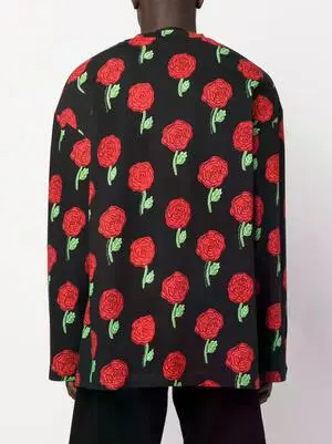 Versace Interlock Rose-print Oversized T-shirt