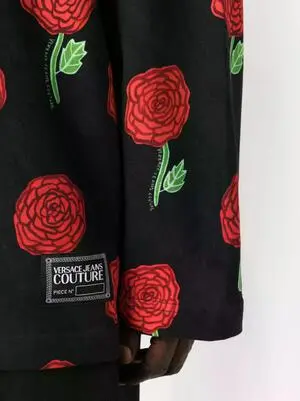 Versace Interlock Rose-print Oversized T-shirt