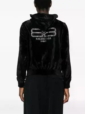 Balenciaga Bb Paris Velvet Hoodie