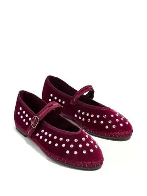 FLABELUS Mae Stud-embellished Ballet Flats - Red