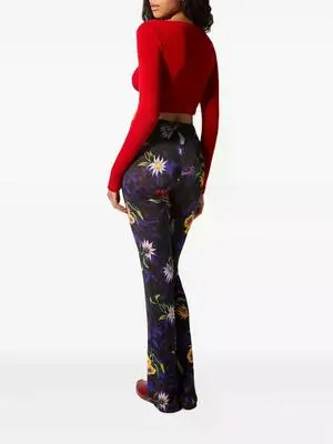 MARGHERITA MACCAPANI Angela Cropped V-neck Top - Red