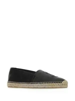 Saint Laurent Embroidered Monogram Espadrilles - Black