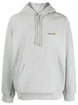 Carhartt Work In Progress Embroidered-logo Cotton Hoodie - Grey