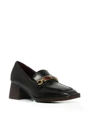 Tory Burch Perrine High-shine Leather Block Heel Loafers