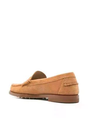 TOD'S Suede Loafers With Penny Slot Detail - Brown