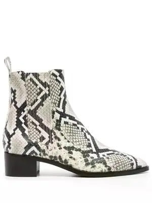 SCAROSSO Olivia Snakeskin-effect Ankle Boots