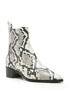 SCAROSSO Olivia Snakeskin-effect Ankle Boots