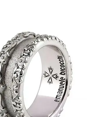Emanuele Bicocchi Arabesque Double Band Ring - Silver