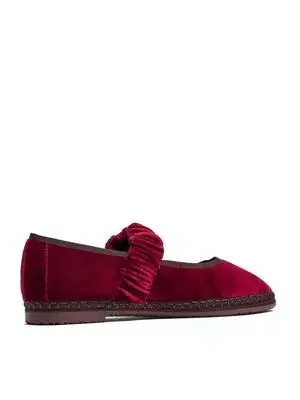 FLABELUS Mafalda Ruched-strap Ballet Flats - Red