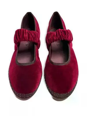 FLABELUS Mafalda Ruched-strap Ballet Flats - Red