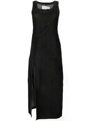 FENG CHEN WANG Sleeveless Denim Maxi Dress - Grey