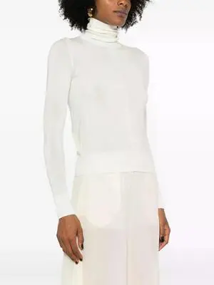 Chloé Logo-embroidered Wool Roll Neck Jumper