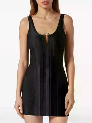 Philipp Plein Pierced Mini Dress - Black
