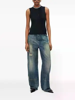 Marc Jacobs Ribbed Merino Wool Sleeveless Crewneck Top