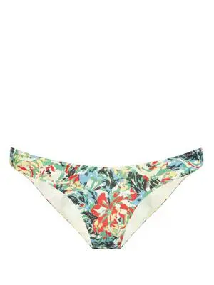 GANNI Floral-print Bikini Bottoms - Blue