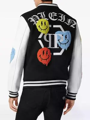 Philipp Plein Smile Appliqué Varsity Jacket