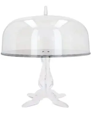 10 CORSO COMO Circle-print Acrylic-glass Cake Stand - Black