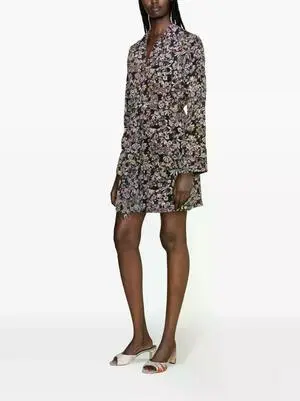 Zadig&Voltaire Botanical Print Silk Shirtdress