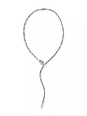 John Hardy Sterling Naga Lariat Necklace With Blue Sapphire