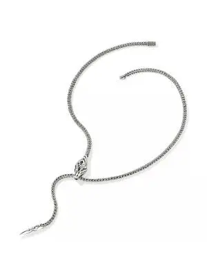 John Hardy Sterling Naga Lariat Necklace With Blue Sapphire