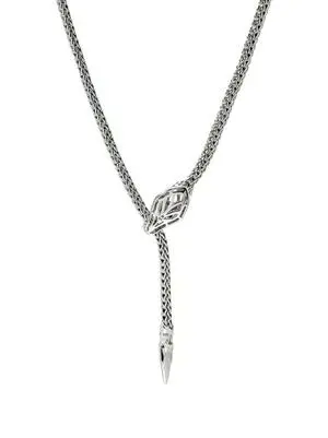 John Hardy Sterling Naga Lariat Necklace With Blue Sapphire