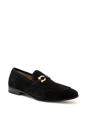 FERRAGAMO Lester Slip-on Suede Loafers With Gancini Buckle