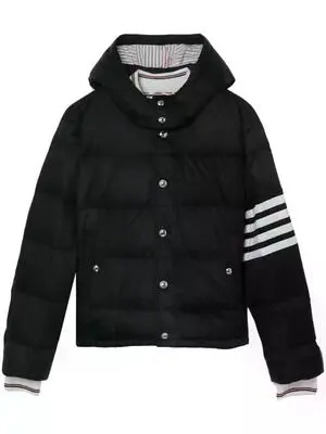 Thom Browne 4-bar Hooded Puffer Jacket - Black