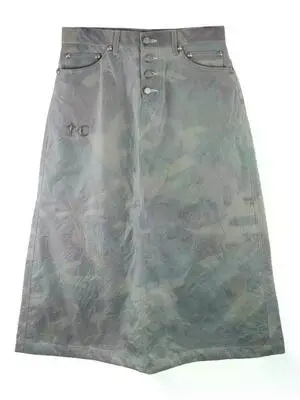 THUG CLUB Crease-effect Midi Skirt