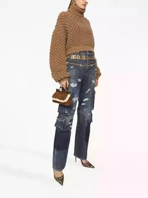 Dolce & Gabbana Alpaca Wool-blend Roll Neck Cropped Jumper