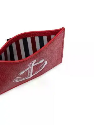 Thom Browne Anchor-embroidered Leather Cardholder