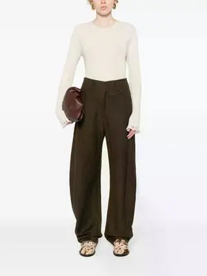 UMA WANG Distressed Effect Fine Knit Jumper - Neutrals