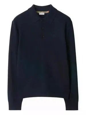 Burberry Cashmere-blend Polo Shirt - Blue