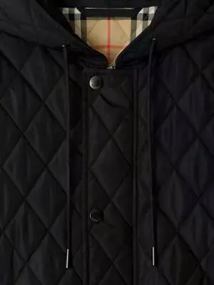 Burberry Quilted Hooded Jacket With Classic Check Lining