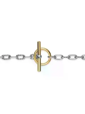 David Yurman Sterling And 18kt Yellow Gold Cable-link Chain Necklace - Silver
