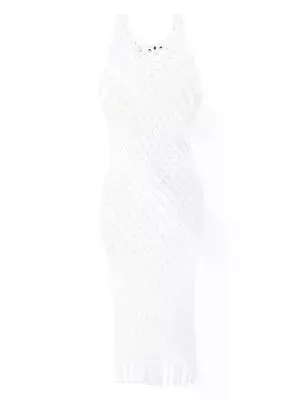 Christopher Esber Knitted Mesh Tank Dress - White