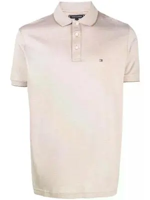 Tommy Hilfiger Logo-patch Piqué Polo Shirt - Neutrals