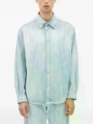 MSGM Washed-denim Overshirt - Blue