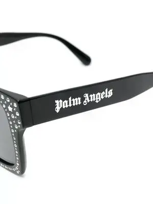 Moncler X Palm Angels Embellished Square-frame Sunglasses - Black