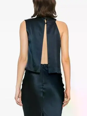 Michelle Mason Open Back Drape Top - Blue