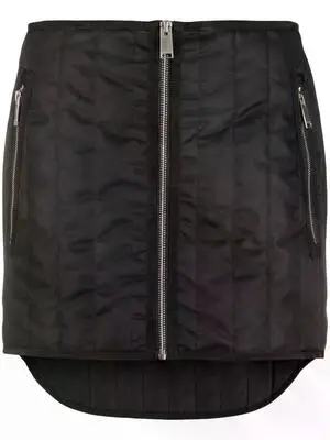 Heron Preston Quilted Mini Skirt With High-low Hem - Black